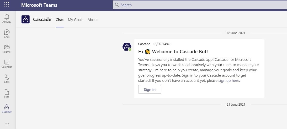 Integrate Microsoft Teams with Cascade